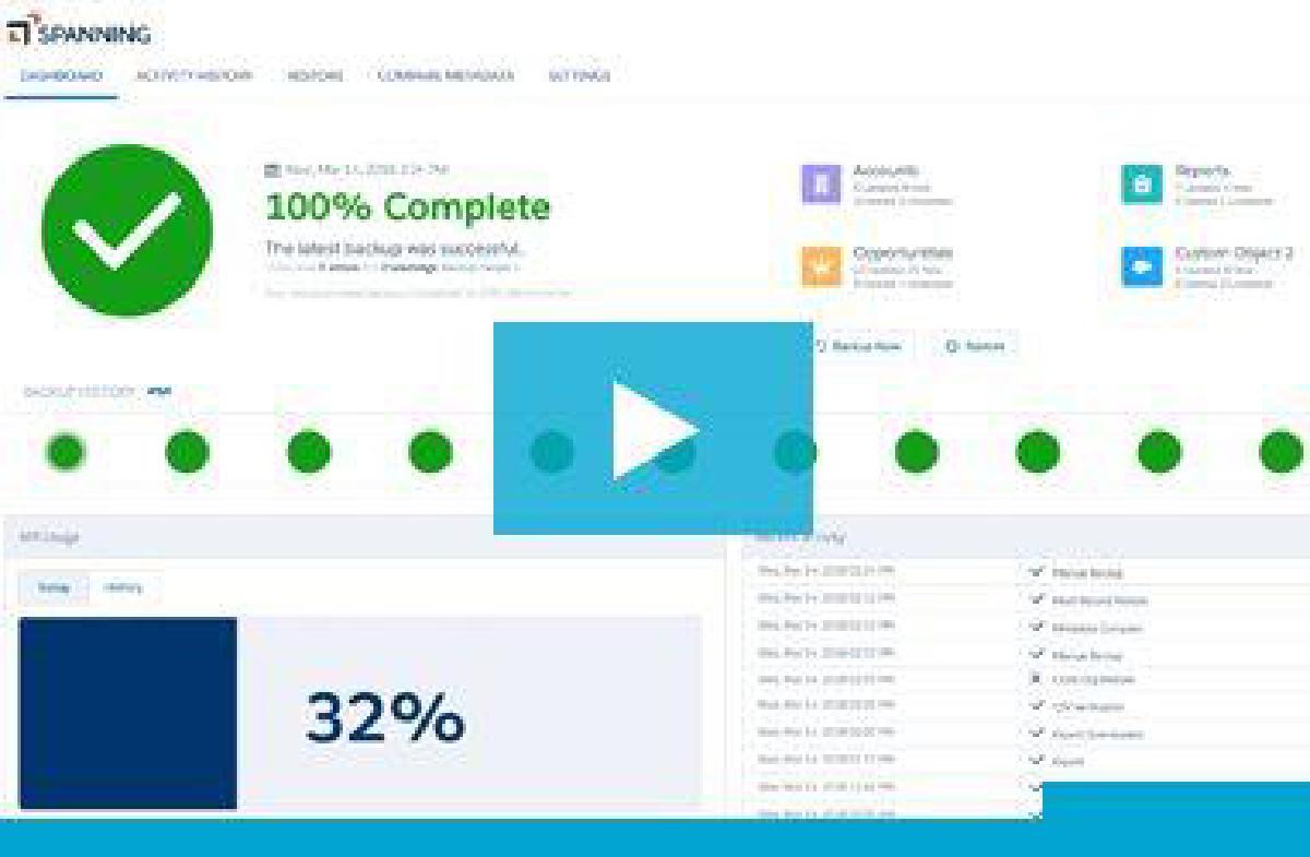 Salesforce Backup — Product Demo Video | Spanning Salesforce Backup — Product Demo Video | Spanning