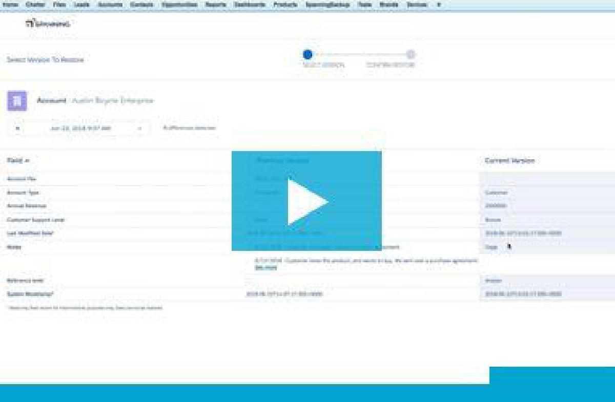 On Page Restore Spanning Backup For Salesforce Spanning