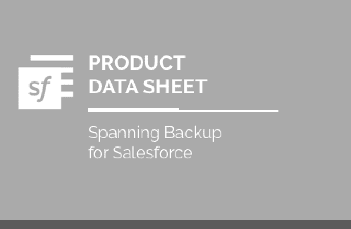 Spanning Backup for Salesforce: Product Datasheet | Spanning